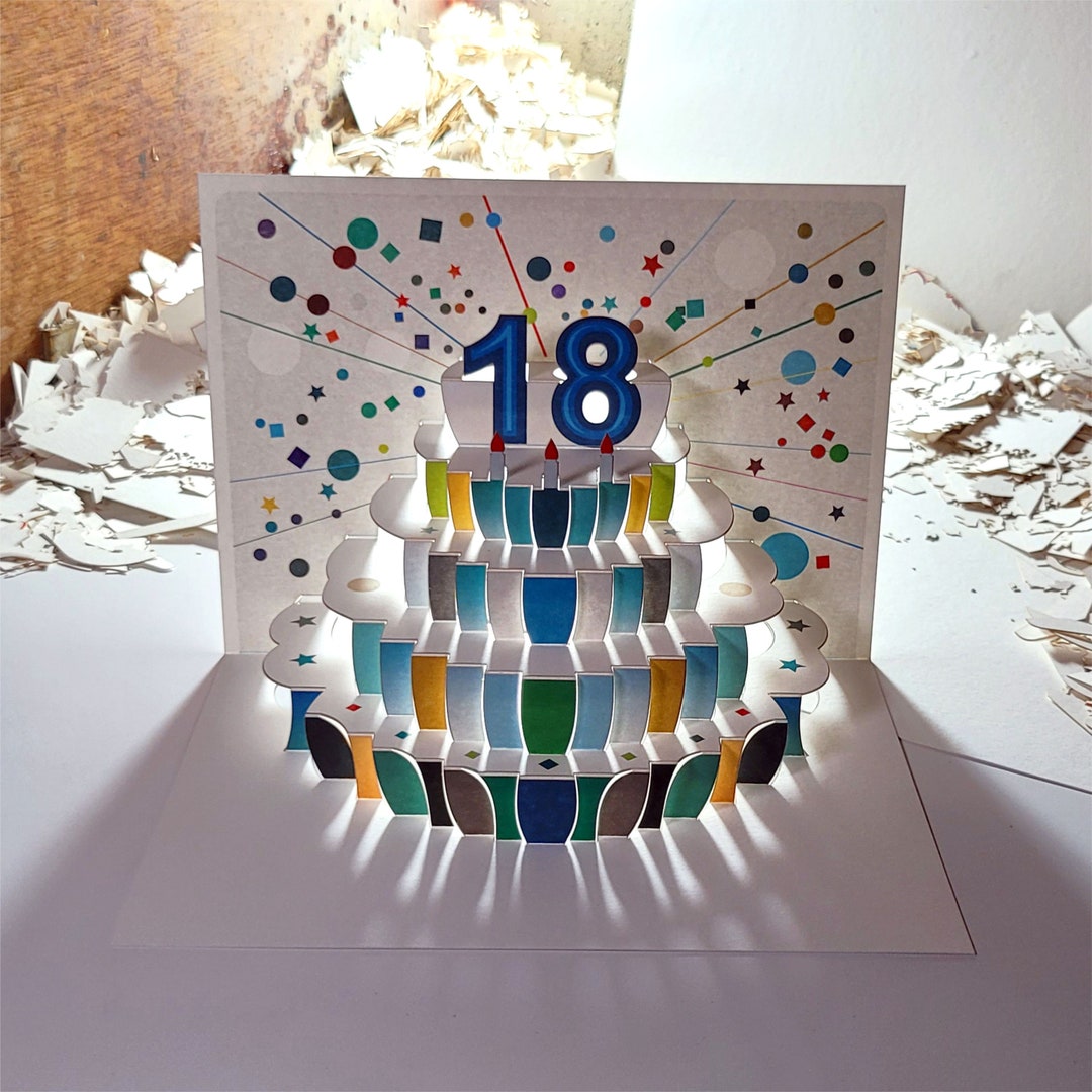 18th Birthday Pop up Card, Age 18 Birthday Card, 18 Age Card, Card for ...