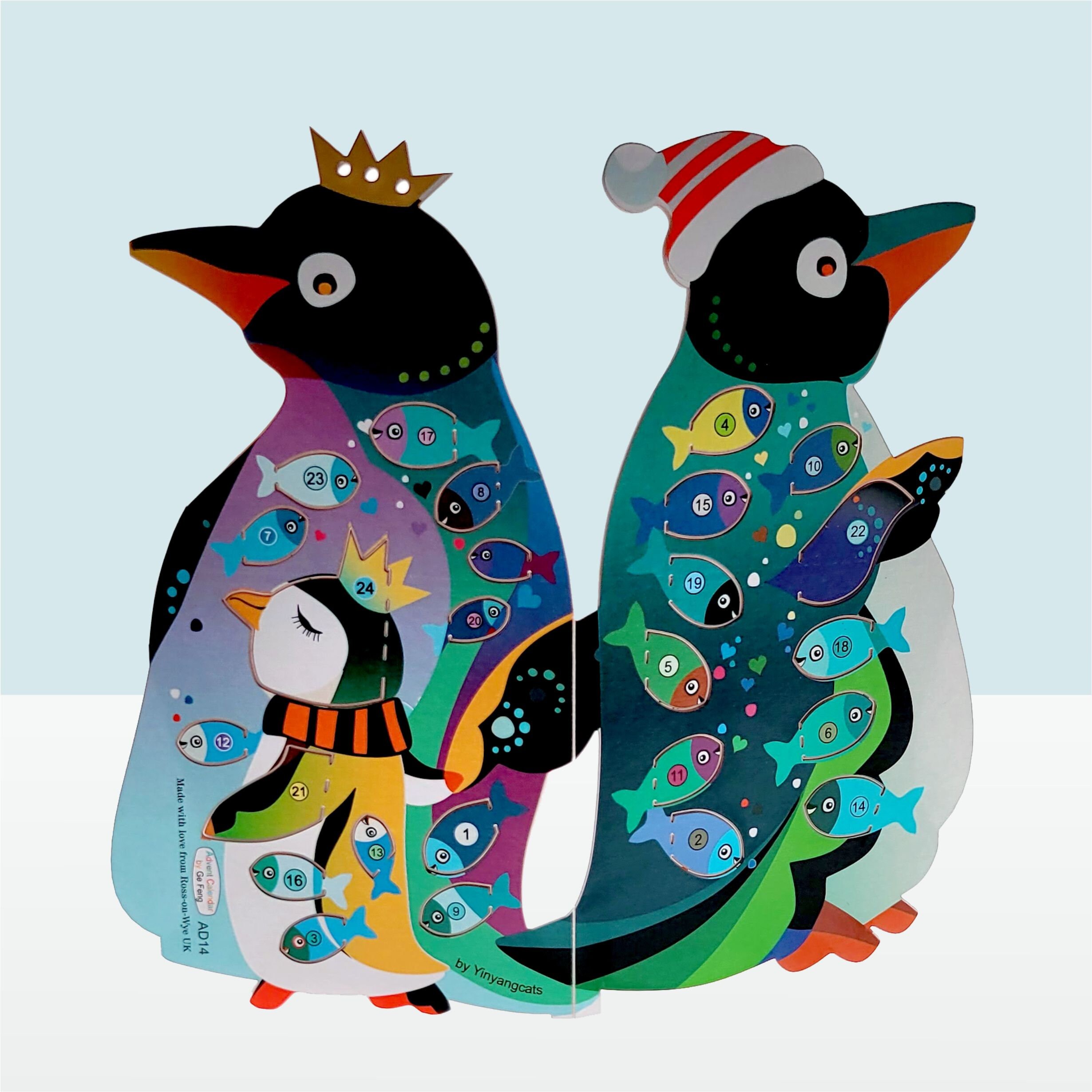 Advent Calendar Card Penguins Unique Christmas Card 3D - Etsy