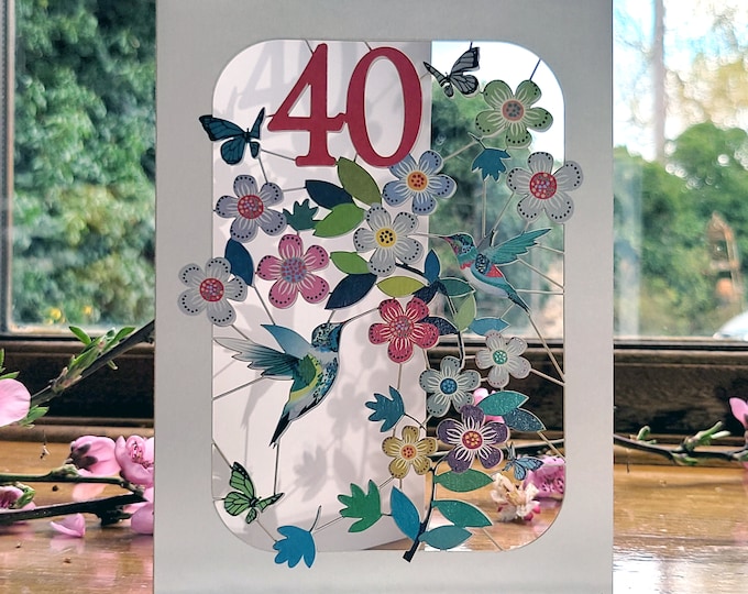 Happy 40th Birthday Surprise Box - Pop up Birthday Card With Envelope ...