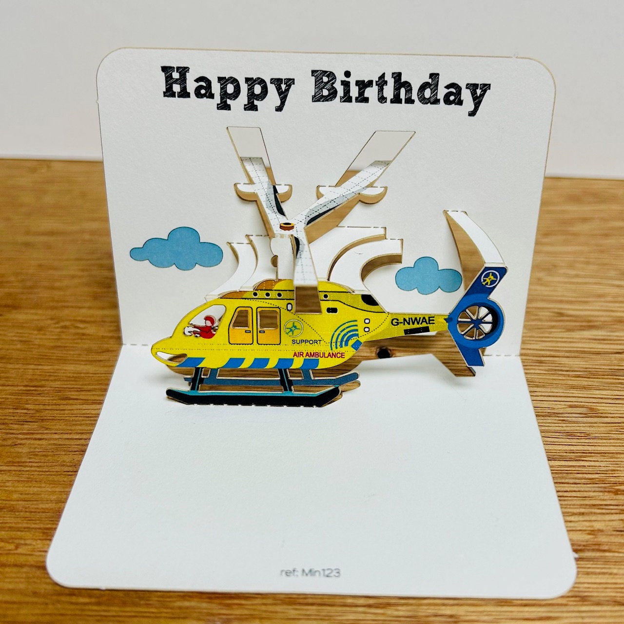 Mini Helicopter Birthday Card, Air Ambulance ,happy Birthday, Card for ...