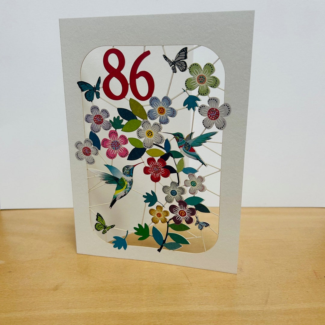 86th Birthday Hummingbird Card - Age 86th Birthday Card, 86 Age ...