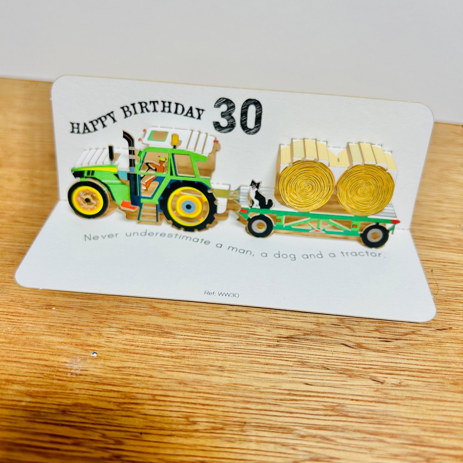 Mini Happy Birthday Tractor Card, Ages 30,40,50,60,70,80,90,100 ...
