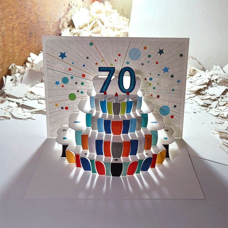 70th Birthday Pop Up Card Age 70th Birthday Card 70 Age Etsy