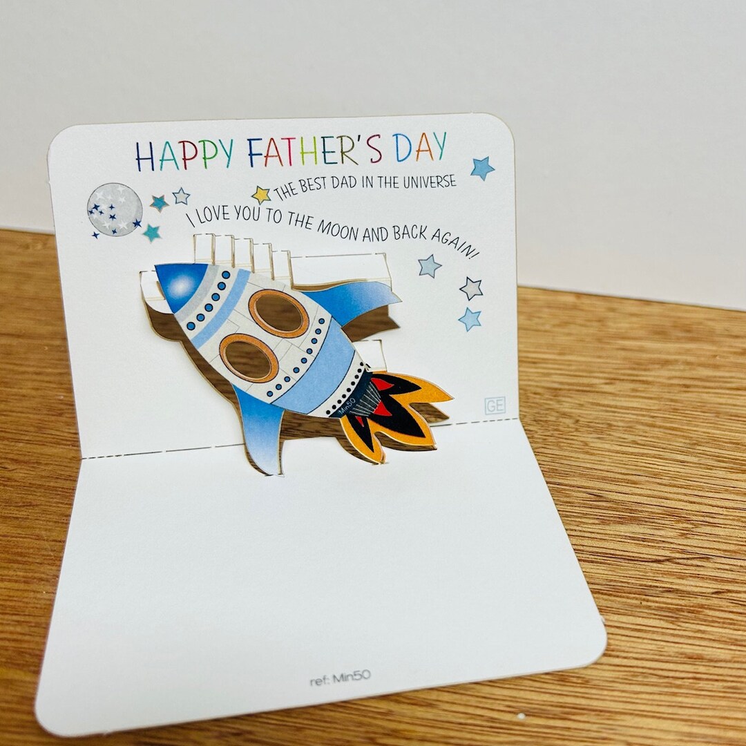 Fathers Day Rocket Card, Rocket, Rocket Fathers Day Card, Mini Pop up ...