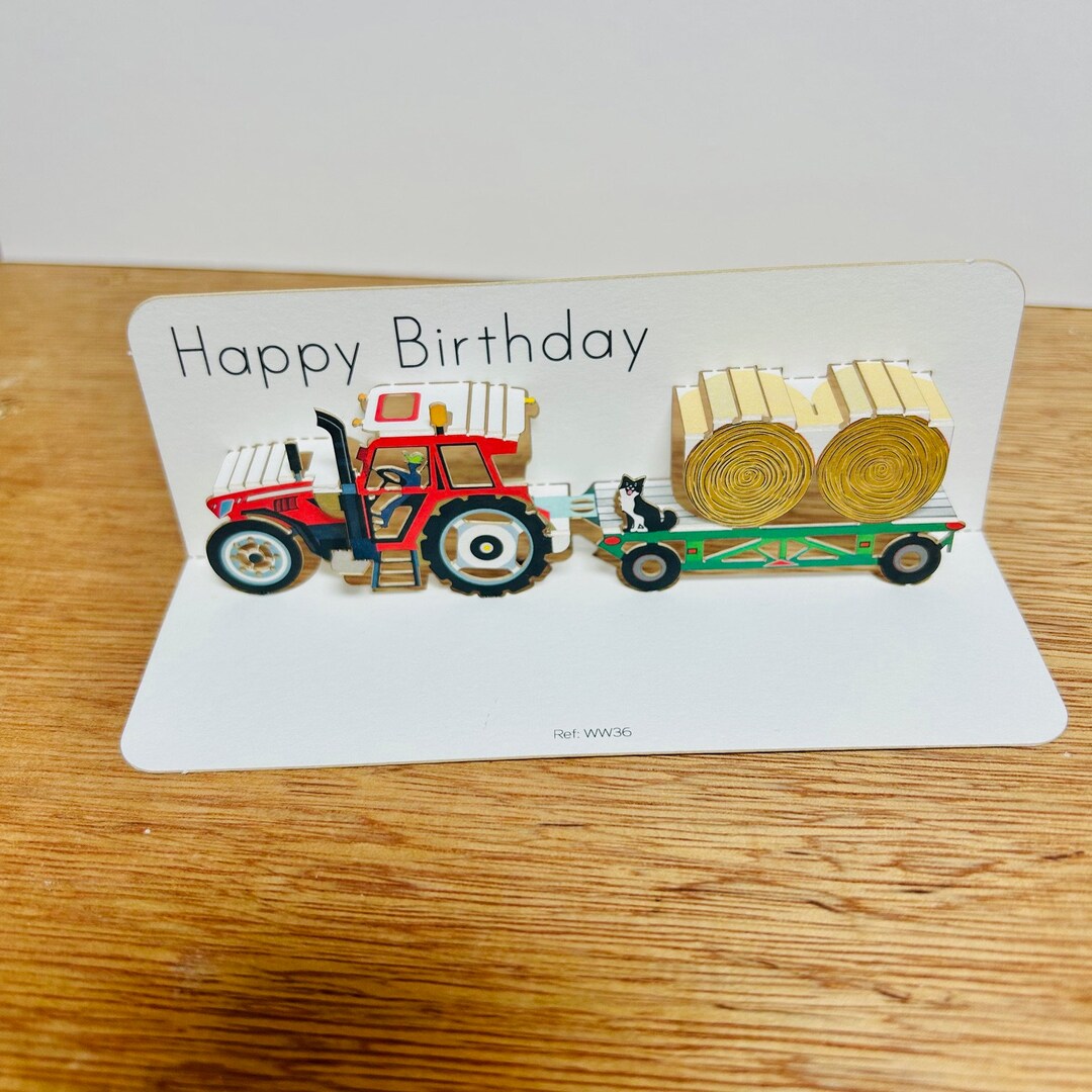 Mini Birthday Tractor Card, Happy Birthday Card, Tractor Lover Card ...