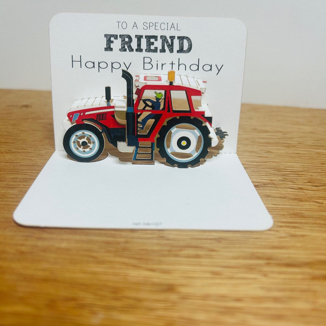Mini Friend Birthday Tractor Card, Card for My Friend, Farmer Card ...