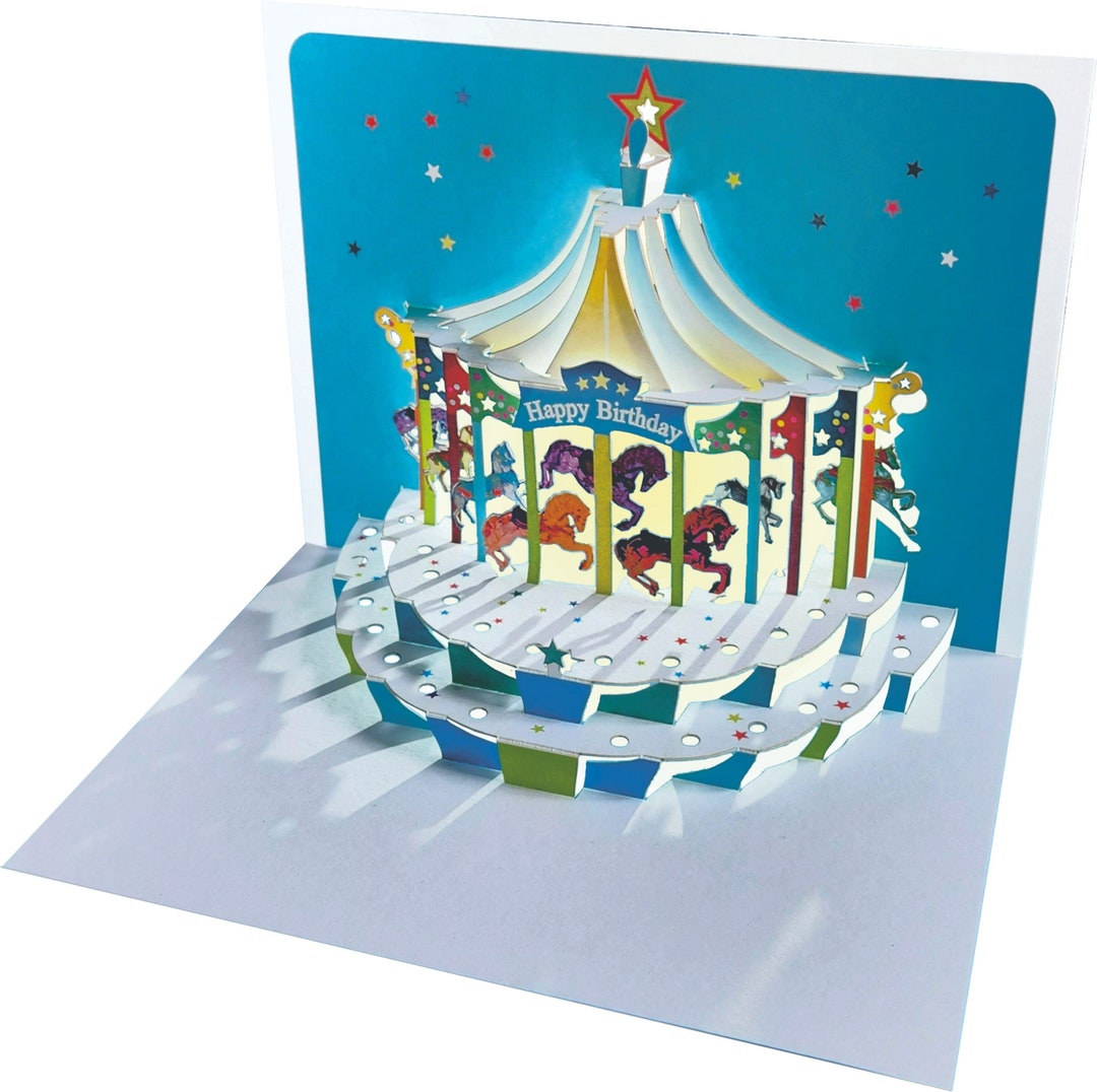 Unique Birthday Card, Carousel - ''happy Birthday'' - Pop up Card, Card ...