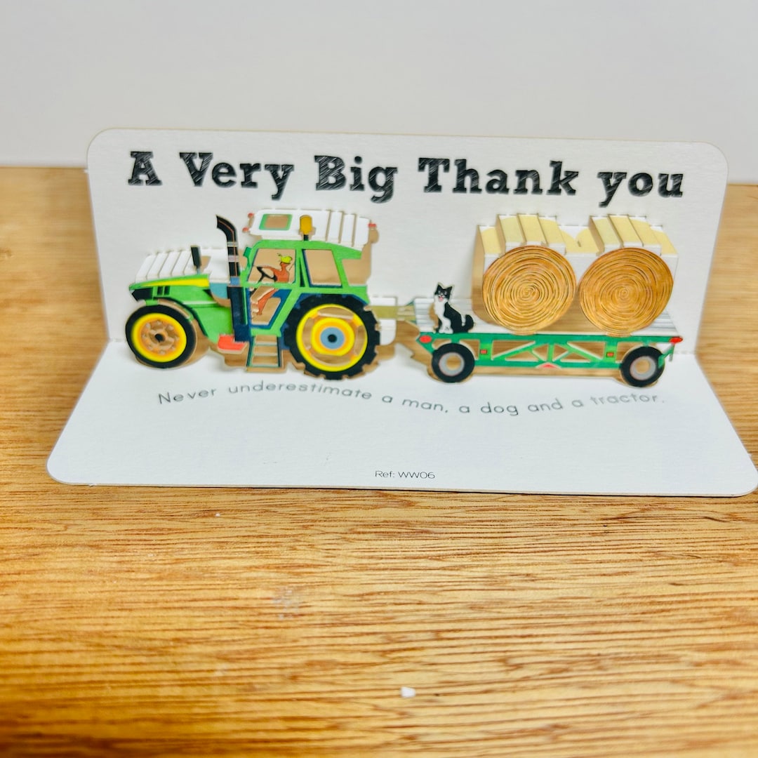 Mini Thank You Tractor Card, Thank You Tractor, Tractor Lover Card ...