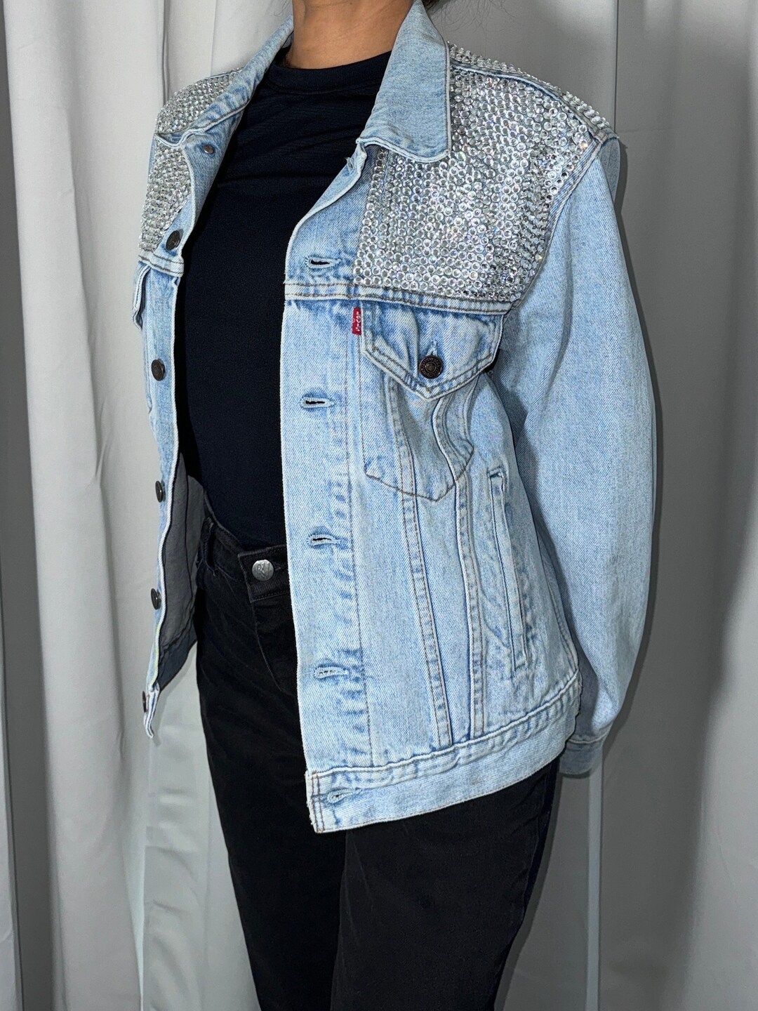 Vintage Levi's Jacket | Bejeweled With AB Rhinestones | Custom Levi's ...