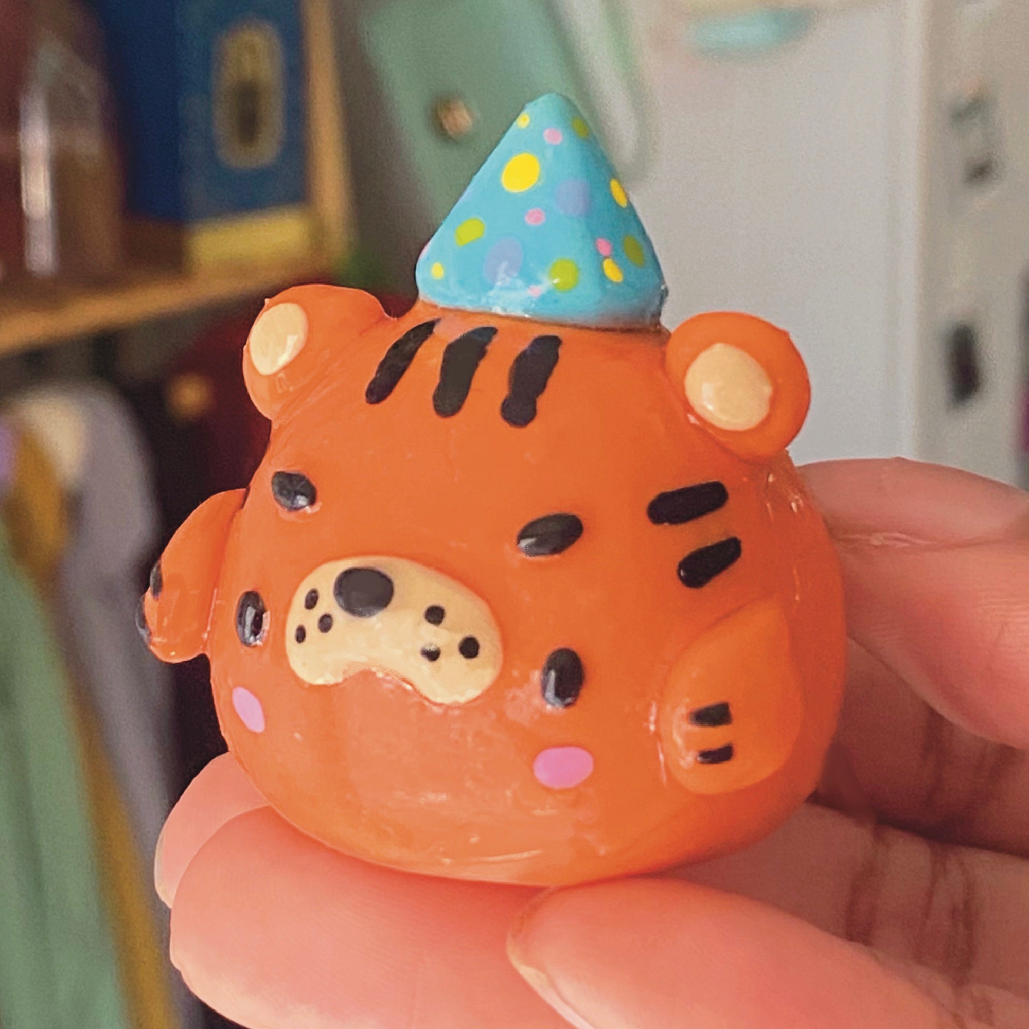 B-day Tiger Desk Darling | Handmade Desk Friend | Polymer Clay | Cute ...