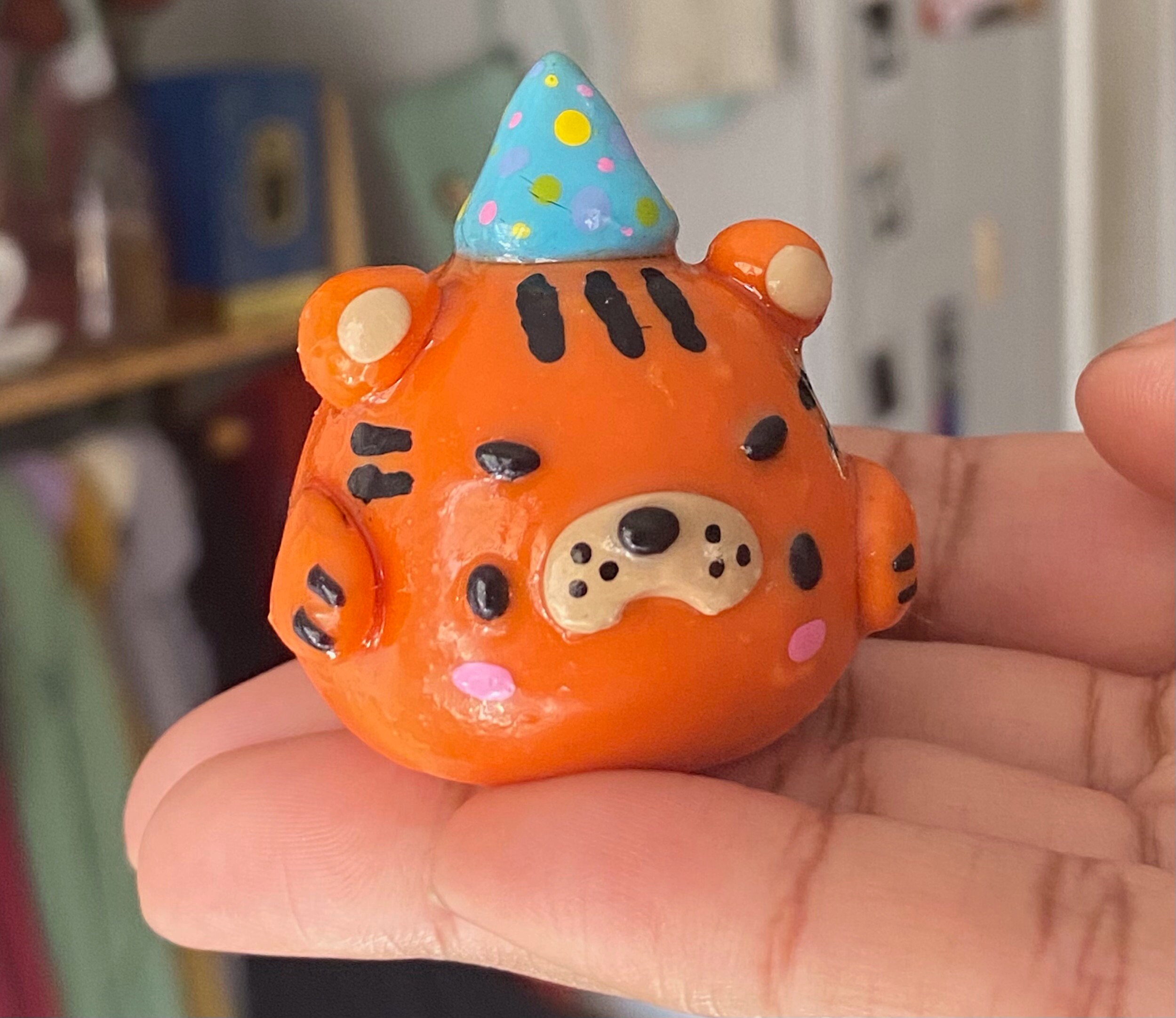 B-day Tiger Desk Darling | Handmade Desk Friend | Polymer Clay | Cute ...