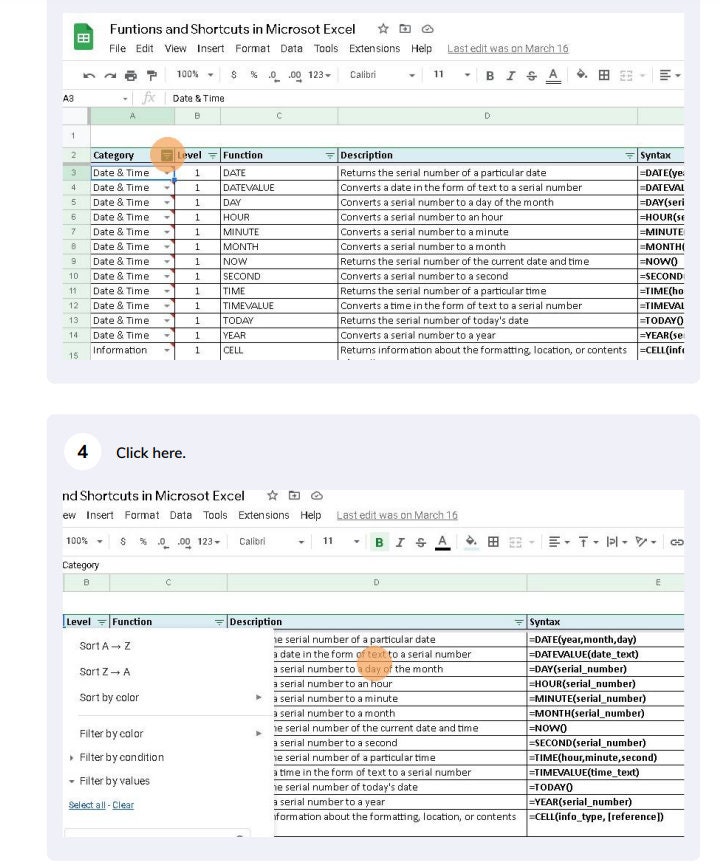Microsoft Excel Functions and Shortcuts Workbook - Etsy