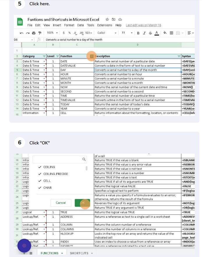 Microsoft Excel Functions and Shortcuts Workbook - Etsy