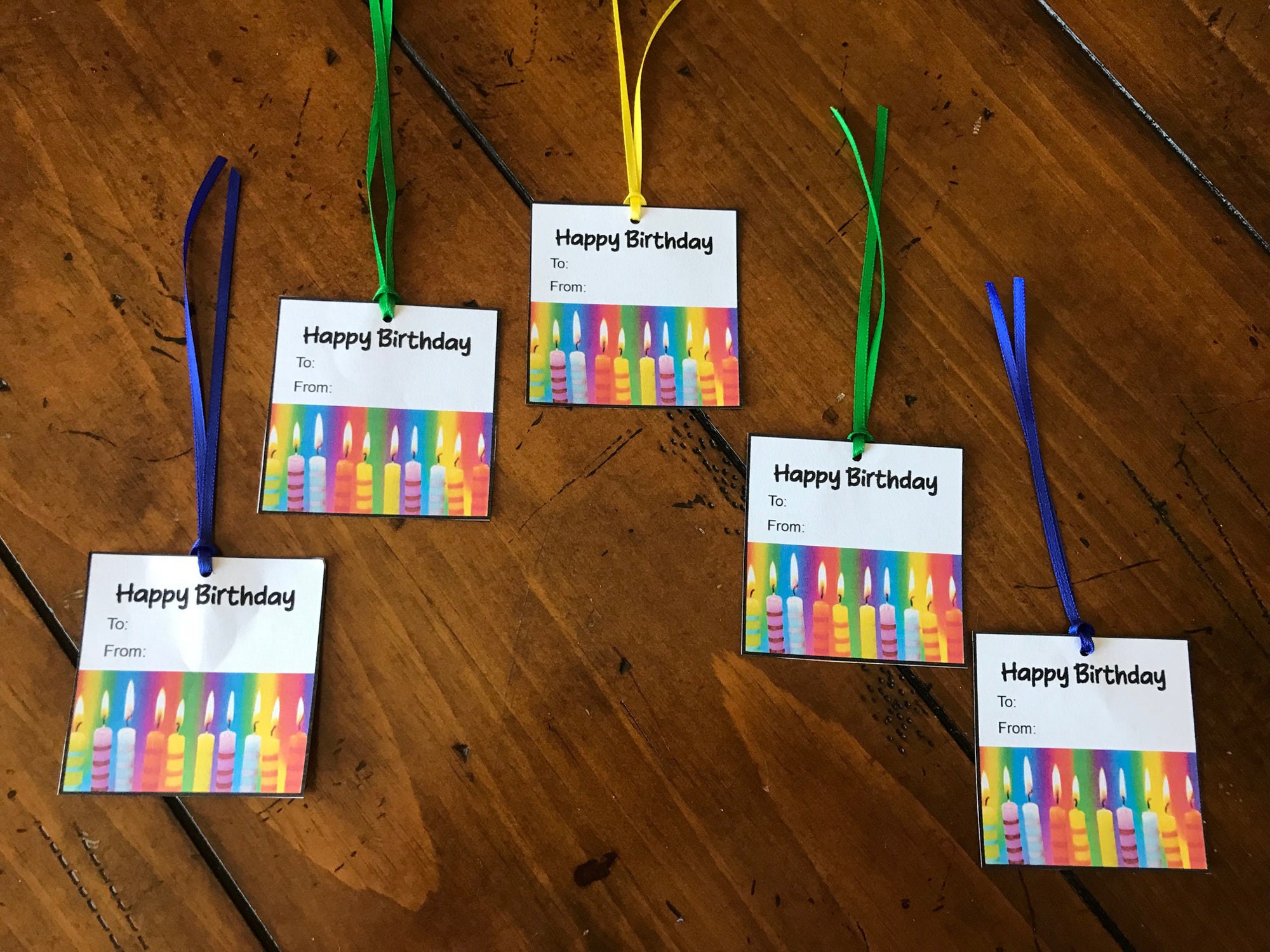 Editable Happy Birthday Tags - Etsy