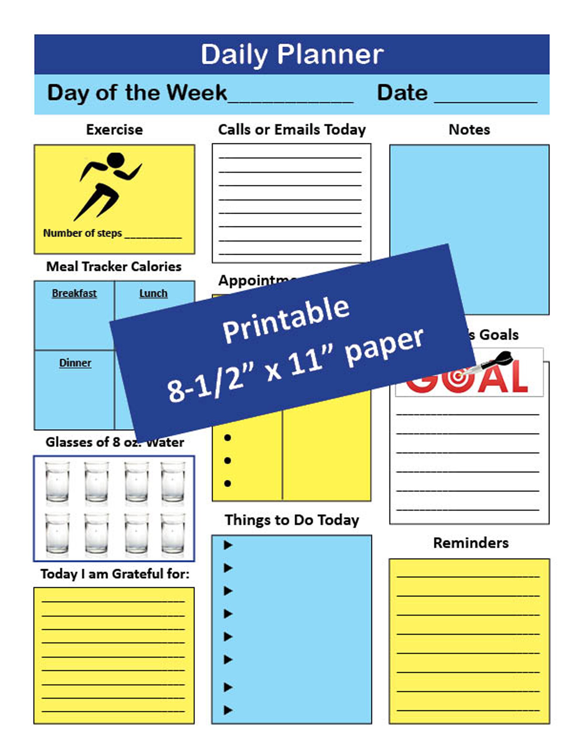 Daily Printable Planner Page - Etsy