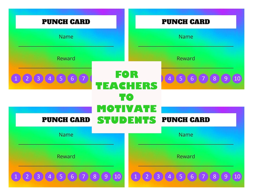 Punch Cards for School - Etsy