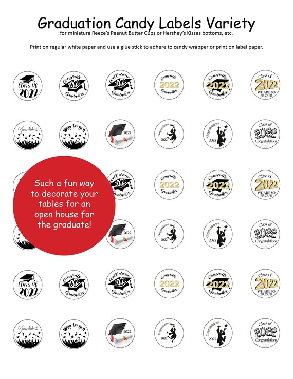Circular Chocolate Candy Labels - Etsy