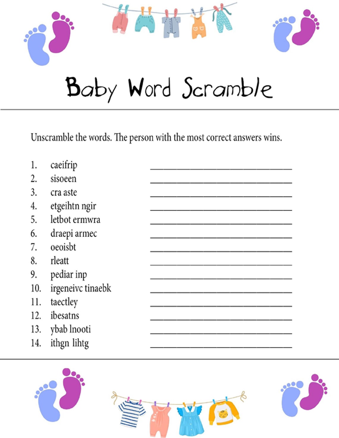 Baby Shower Bundle, Activities, and More - Etsy