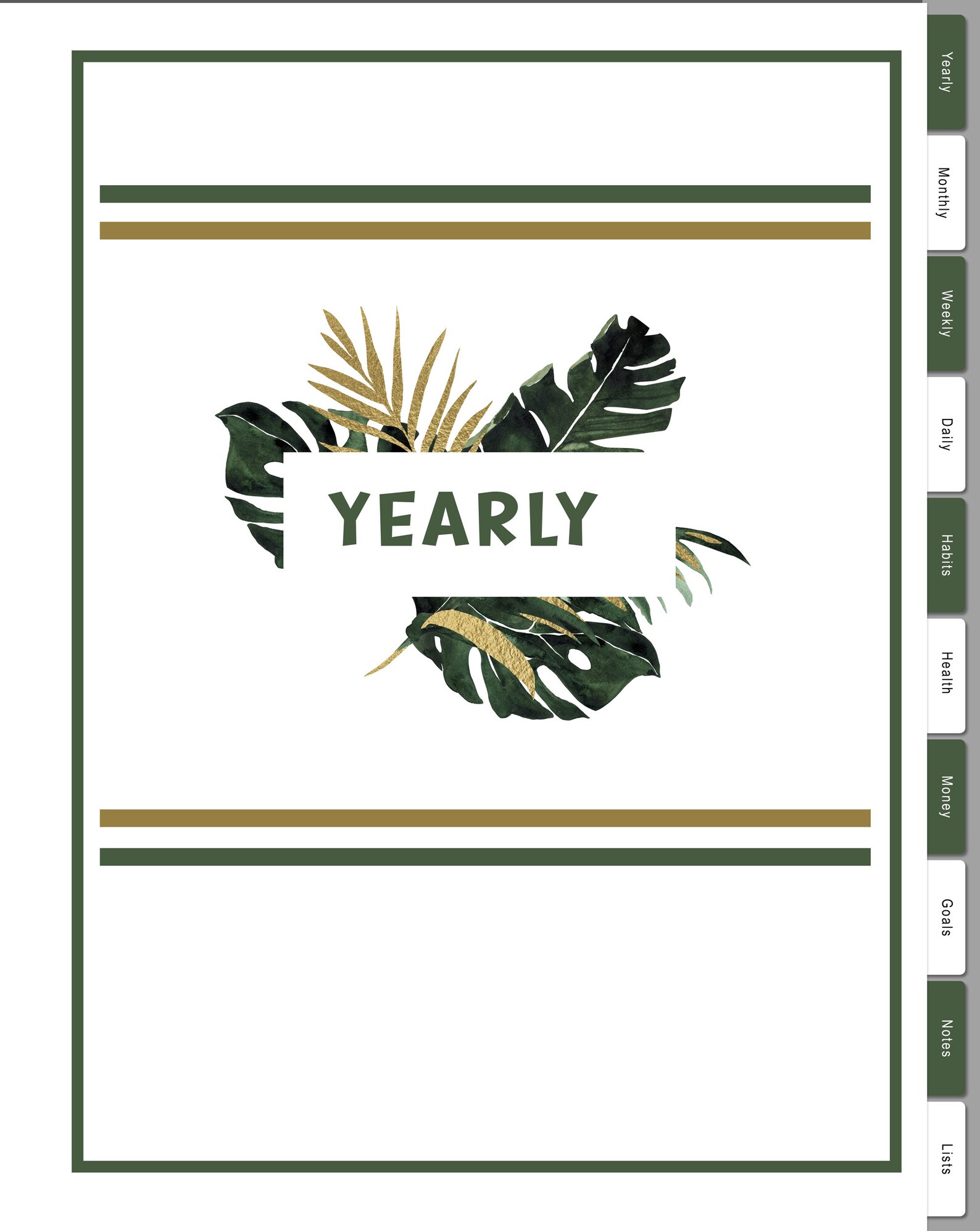 Undated Digital Greenery Planner - Etsy