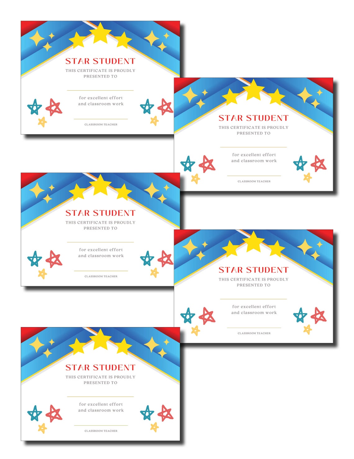 Star Student Certificate - Etsy