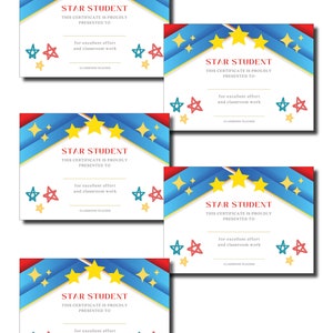Star Student Certificate - Etsy