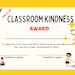 Classroom Kindness Award - Etsy