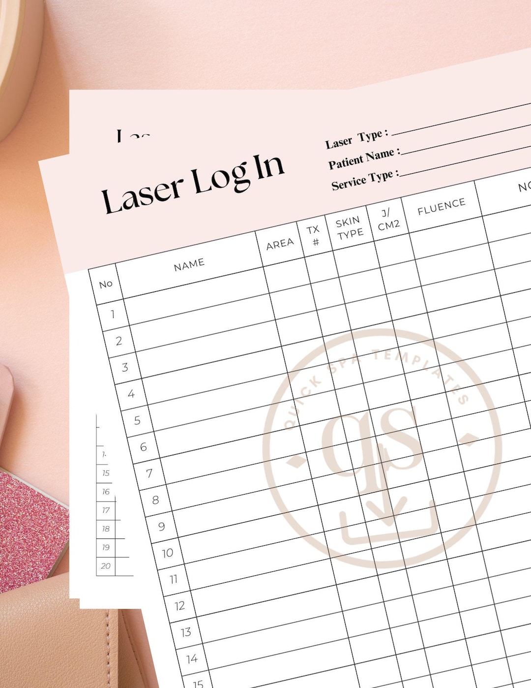 Laser Treatment Log - Etsy
