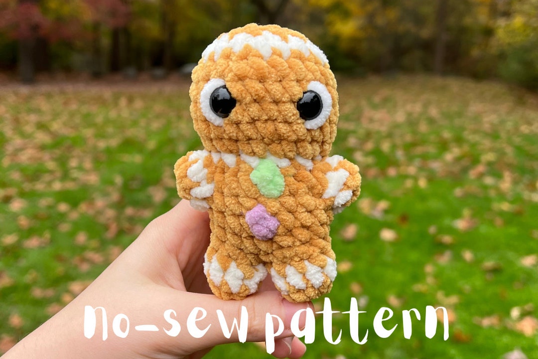 No-sew Gingerbread Person Crochet Amigurumi PDF Pattern - Etsy
