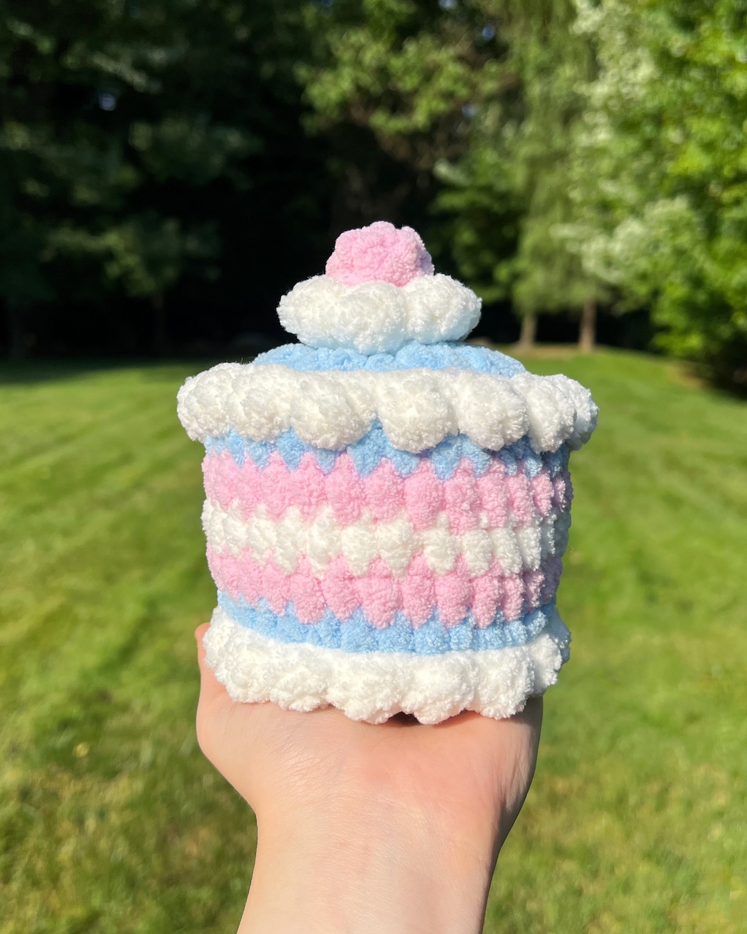 Trans Flag Cake Handmade Crochet Amigurumi, Cute Pride Cake Plushies ...