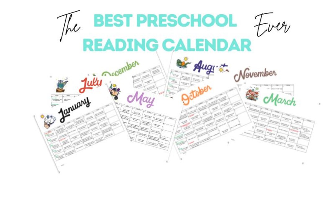 Preschool Reading Activity Calendar | Printable | Instant Download ...