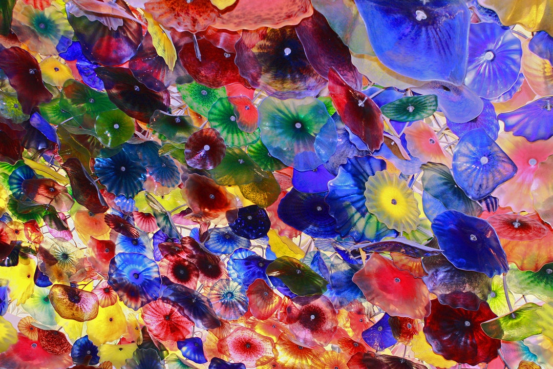 Chihuly Colorful Hand Blown Glass Flowers Ceiling - Etsy
