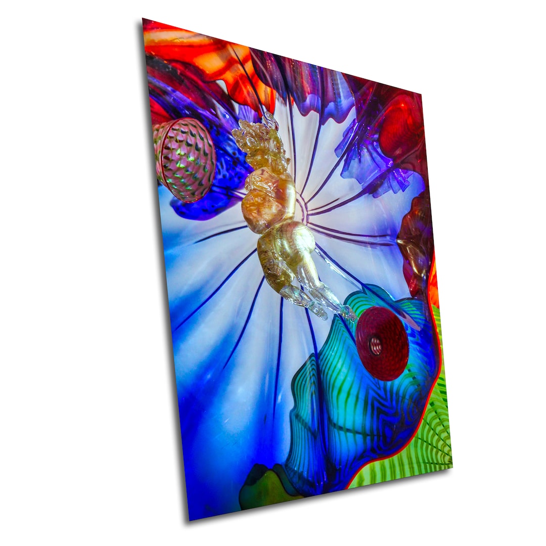 Chihuly Vertical Floating Angel Blue Hand Blown Glass Ceiling Print ...
