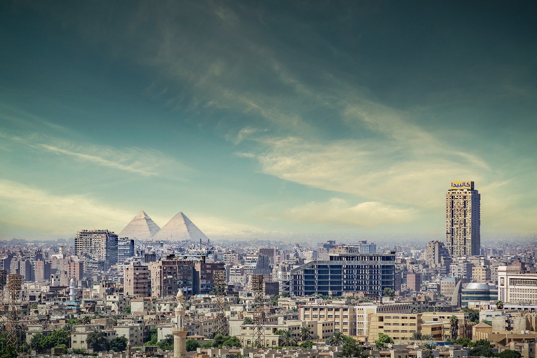 Egypt City View With Pyramids - Etsy