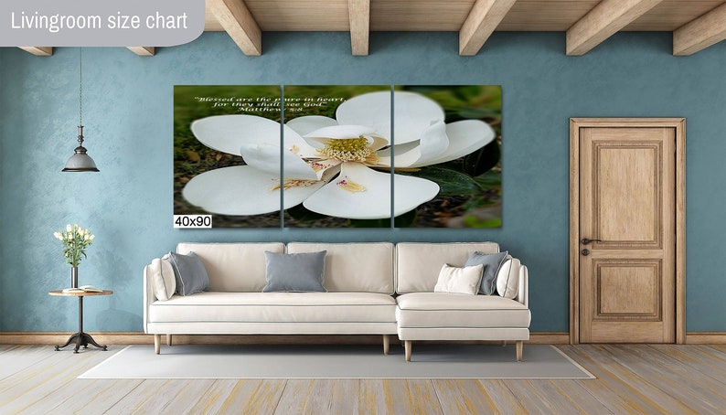 White Magnolia Flower Blessed Are the Pure in Heart - Etsy