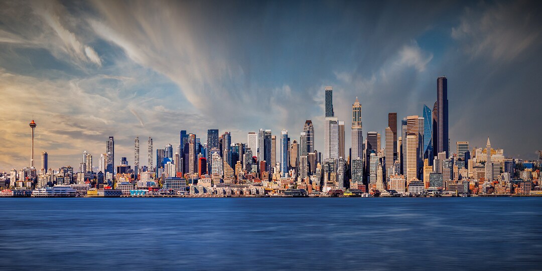 Seattle Puget Sound Pacific Northwest Skyline - Etsy