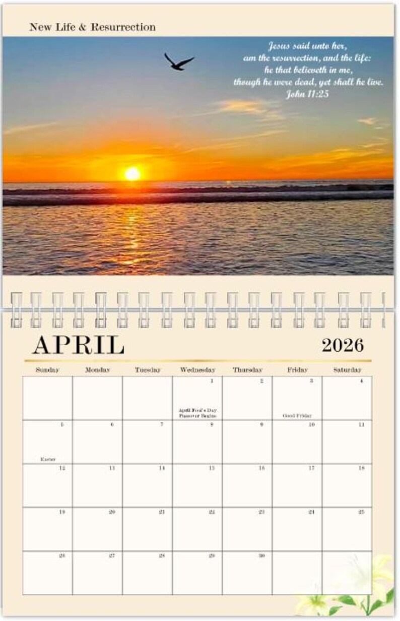 Christian Scripture Wall Calendar, Inspirational Bible Verses (2026 ...