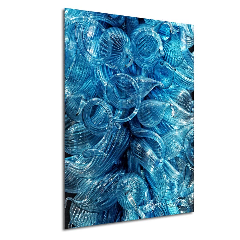 Blue Glass Wall Art: Hand-blown Sculpture (modern Home Decor) - Etsy