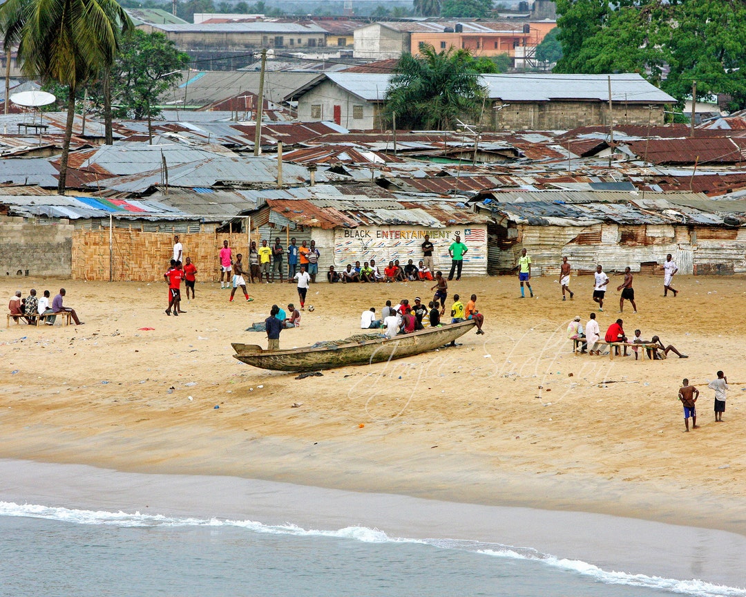 Liberia Soccer Players Photo: West Point Beach Scene - Etsy