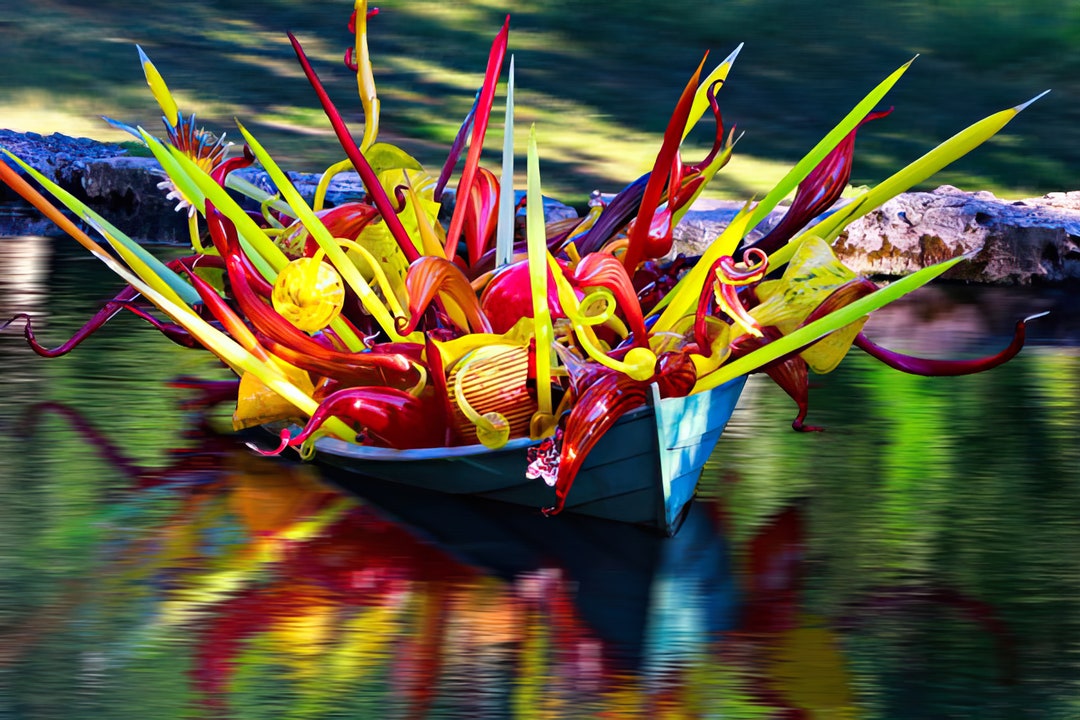 Nashville Cheekwood Gardens Chihuly Colorful Hand Blown Glass Sunset ...