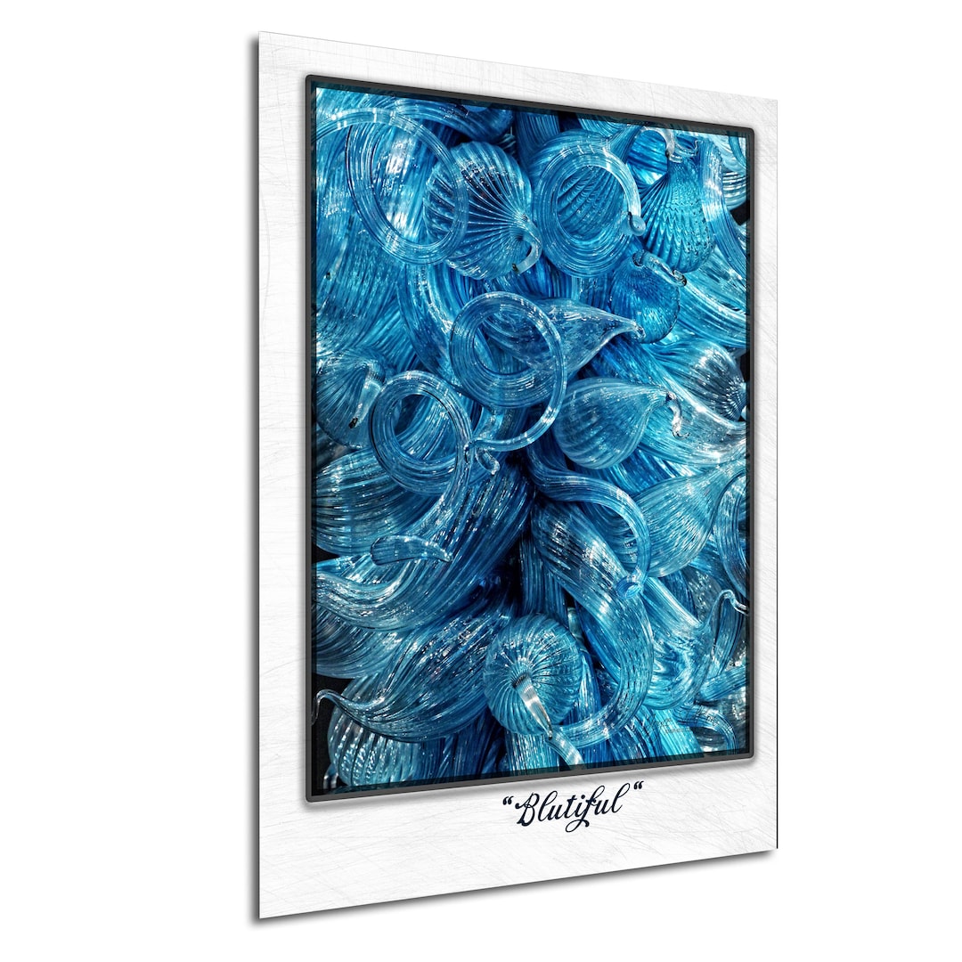 Chihuly Inspired, Blue Glass Art, Hand-blown Glass, Statement Sculpture ...