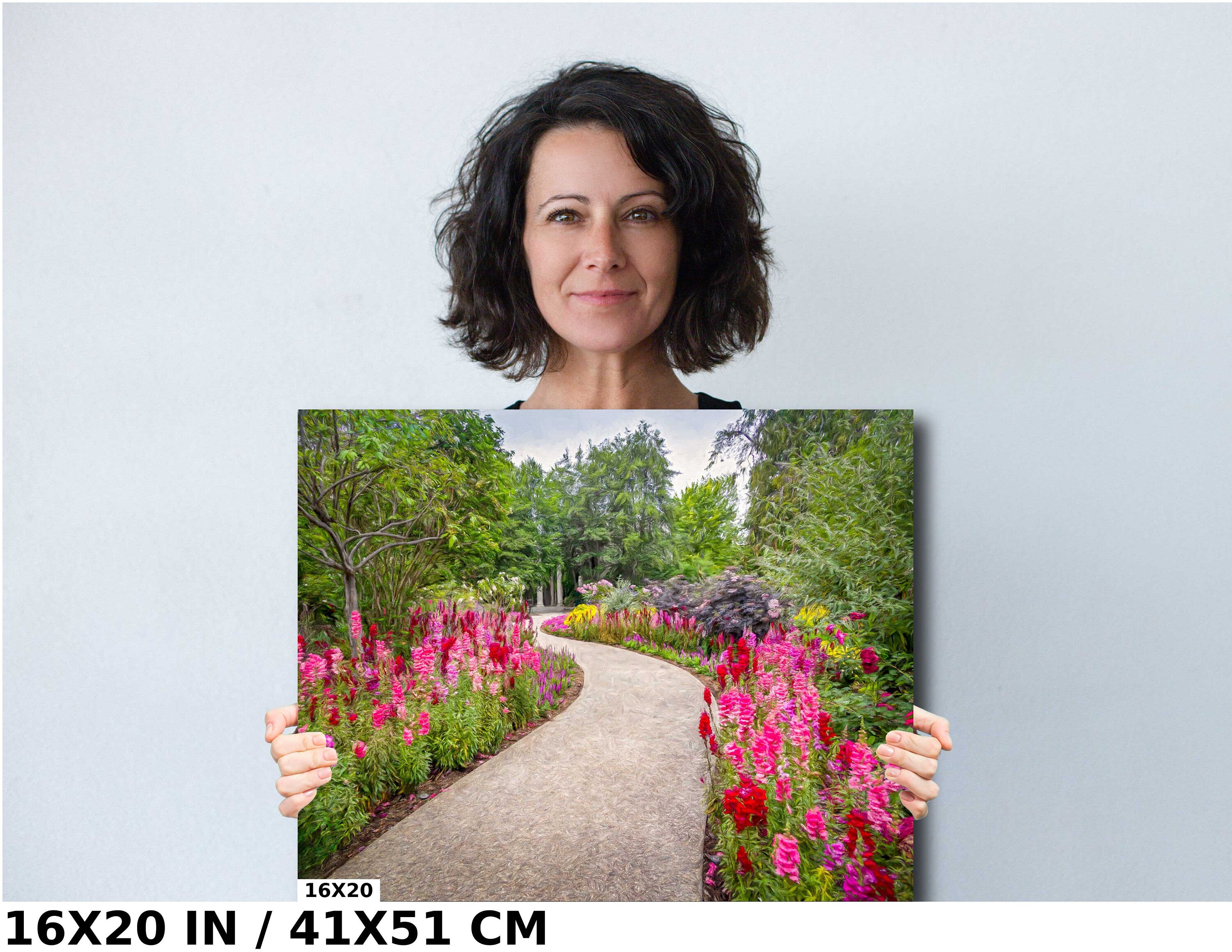 Botanical Garden Pathway Art: Floral Canvas Print - Etsy