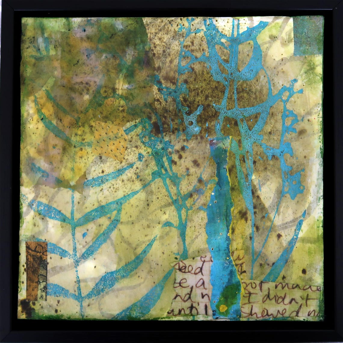 Collage Using Artist Painted Papers, "green Leaves". - Etsy