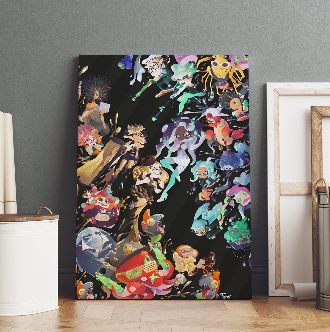 Splatoon Poster Rolled Canvas Print Gaming Room Gift - Etsy