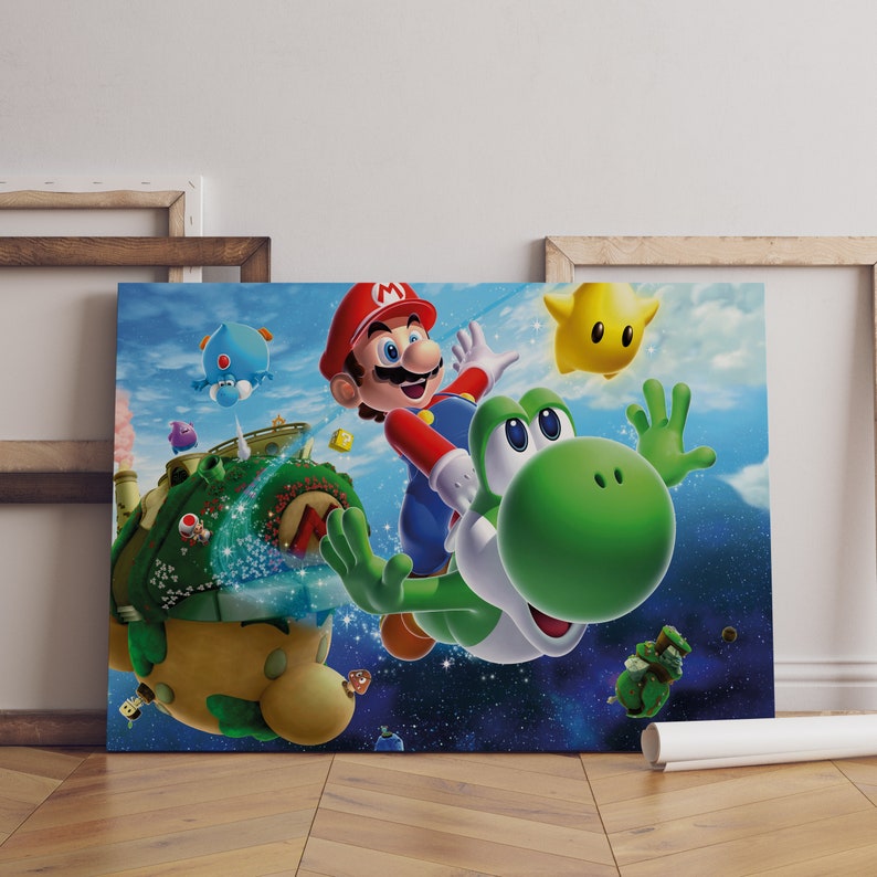 Super Mario Poster | Rolled Canvas Print | Gaming Room Gift #1 - Etsy