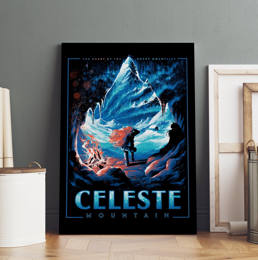 Celeste Poster Indie Gaming Art Celeste Rolled Canvas Print Gaming Room ...