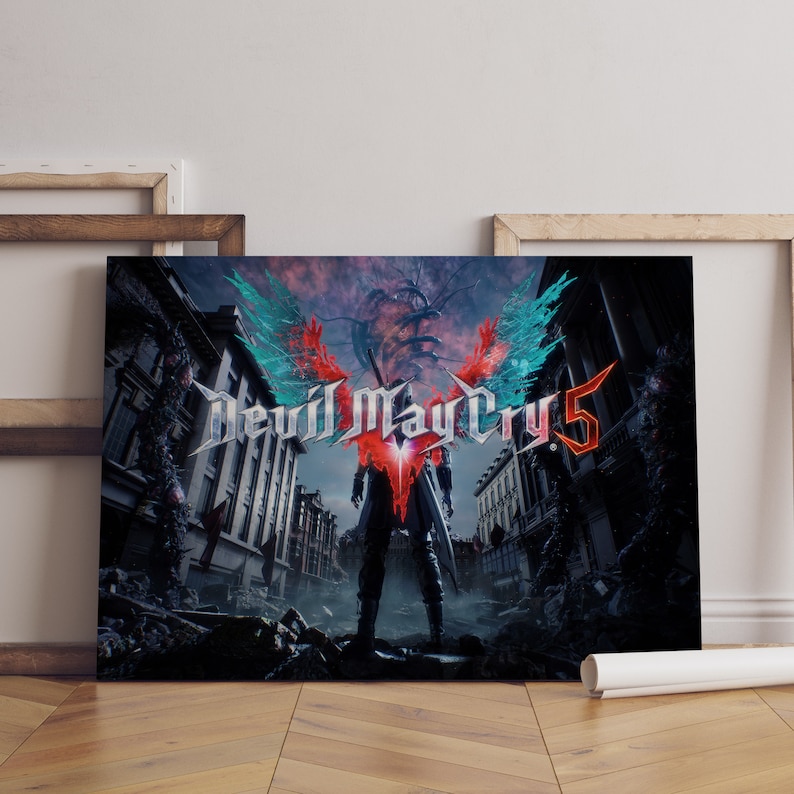 Devil May Cry Poster Rolled Canvas Print Gaming Room Gift - Etsy