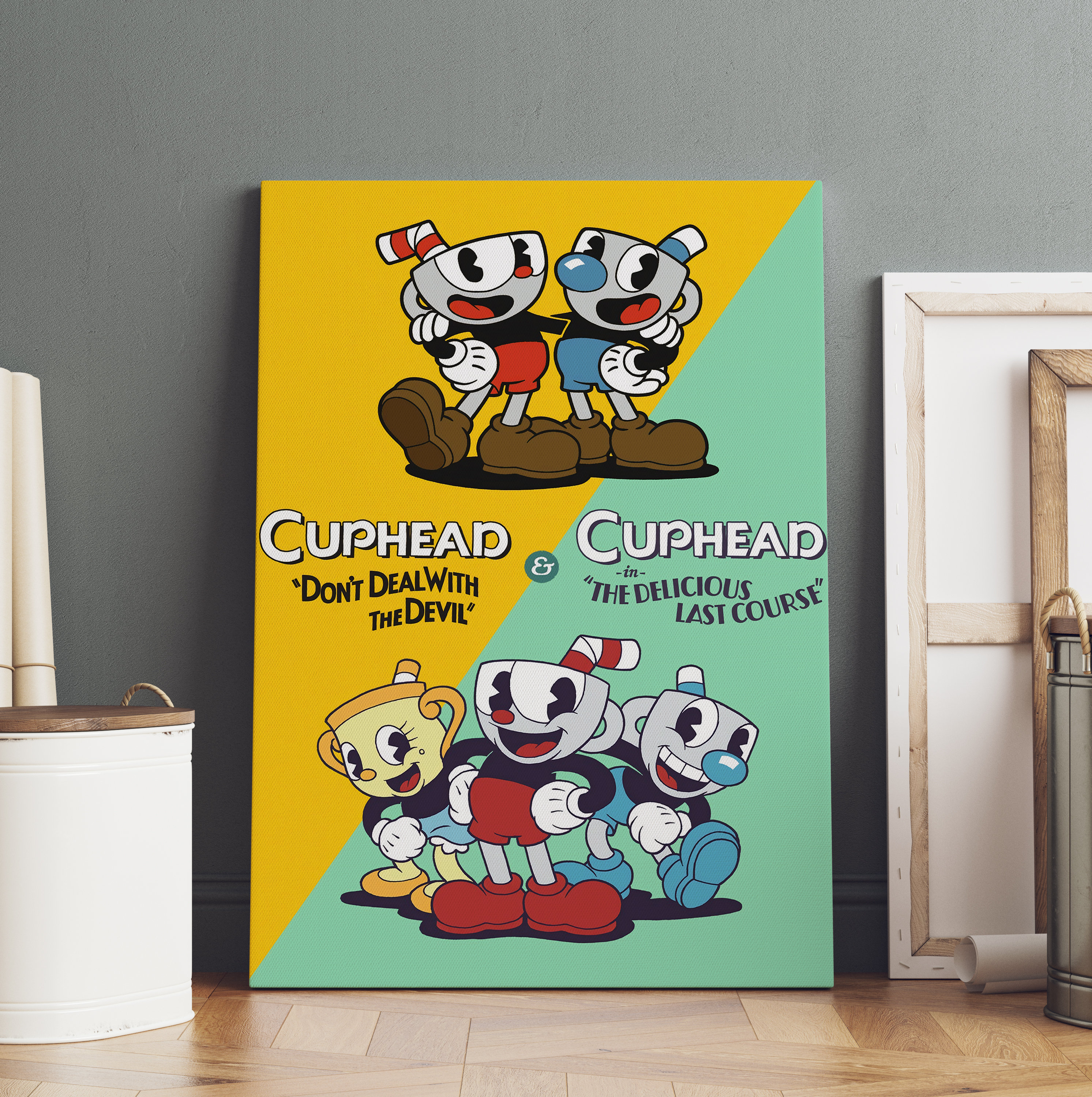 Cuphead Poster Rolled Canvas Print Gaming Room Gift - Etsy