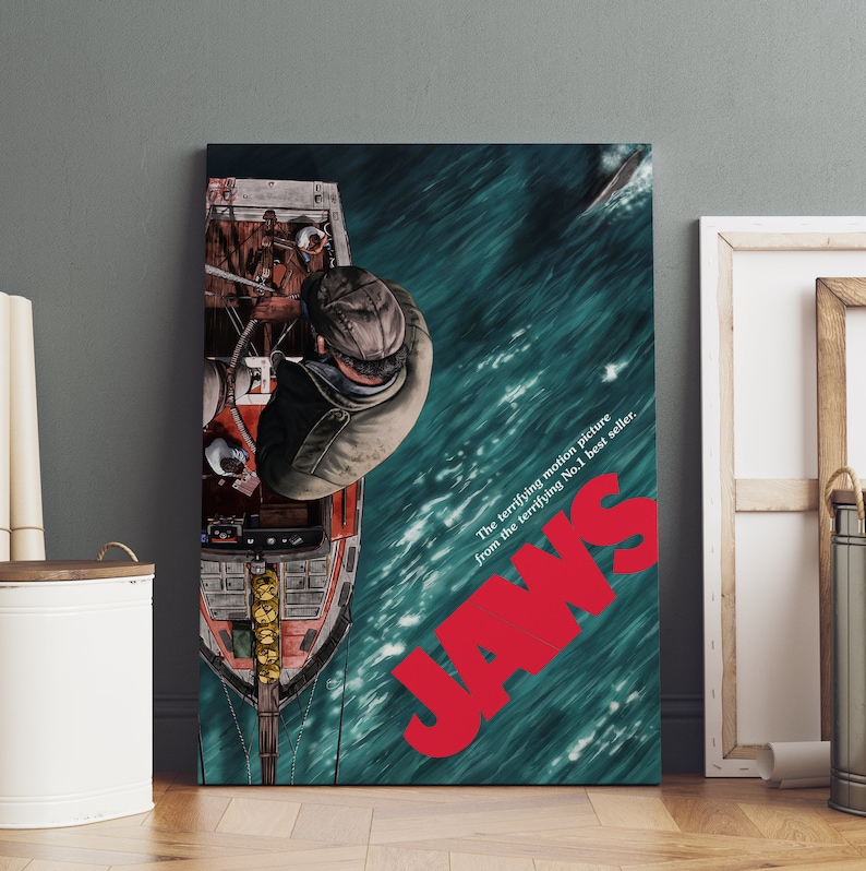 Jaws Poster Jaws Movie Canvas Rolled Canvas Print Movie Room Gift - Etsy