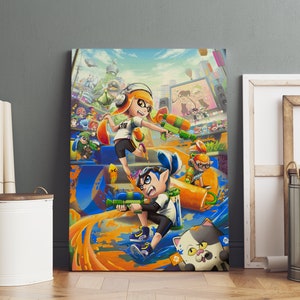 Splatoon Poster Rolled Canvas Print Gaming Room Gift - Etsy