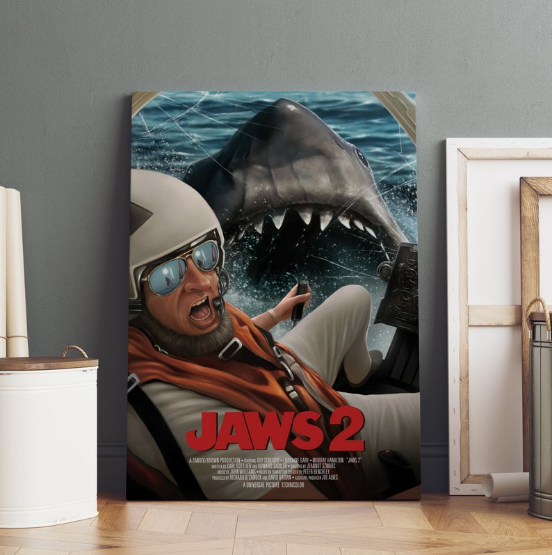 Jaws Movie Poster: Classic Film Rolled Canvas Print - Etsy